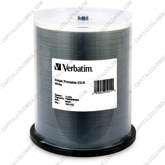 Capital Colombia - Foto No. 1 de CD-R Blanco imprimible Verbatim x 100 ...