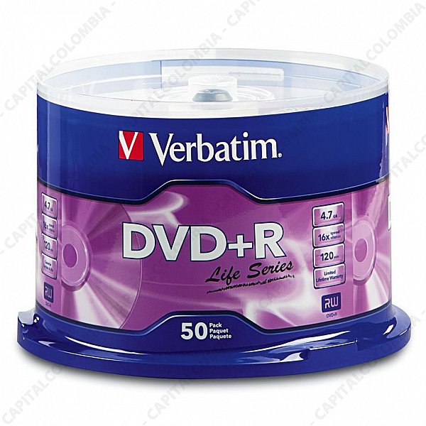 DVD+R Verbatim x 50 unidades, velocidad 16x, 4.7GB/120min - Capital ...