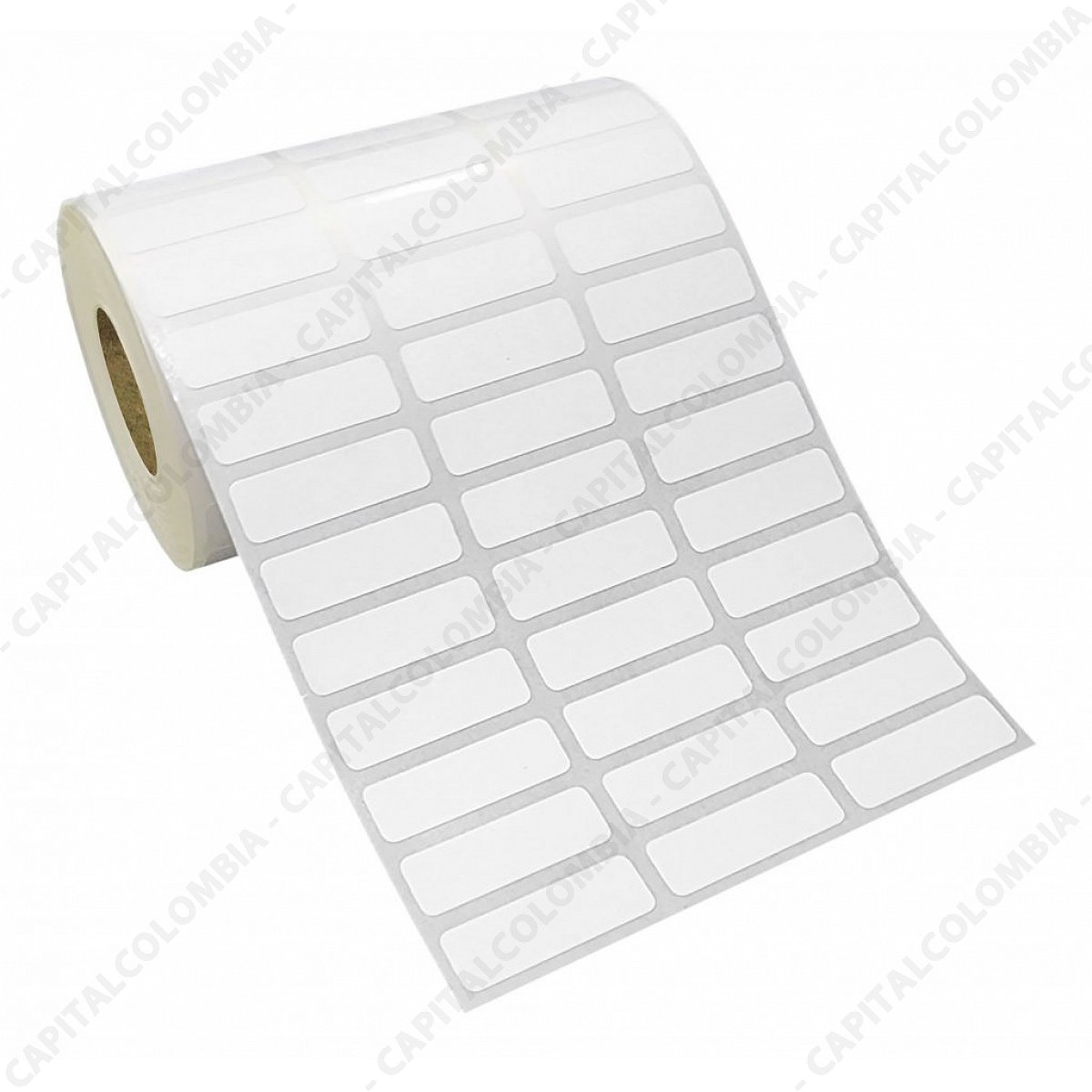 Rollo 5.000 etiquetas bond a tres columnas 3.2x1cms - Capital Colombia